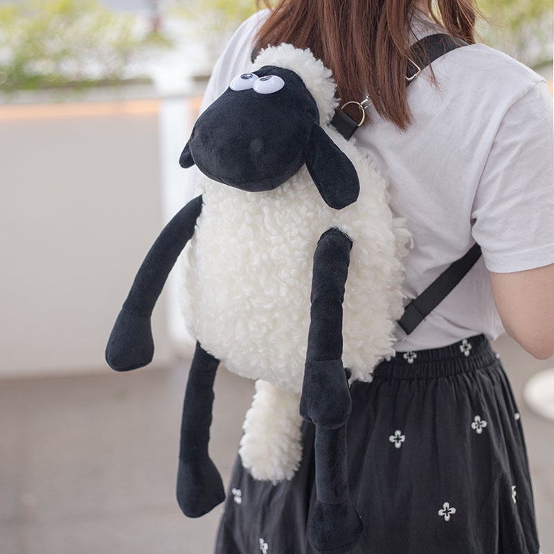 40cm Shaun the Sheep Backpack Soft Plush Bags Animal Kawaii Backpacks ...
