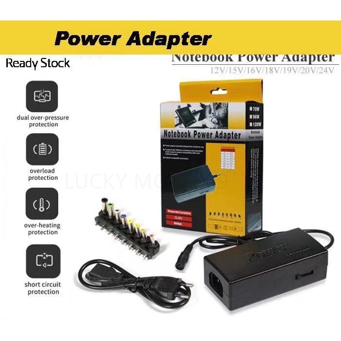 Universal Laptop Adjustable Charger Power Supply Adapter 12-24V 96W ...