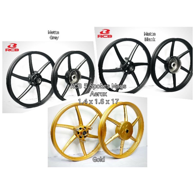 RCB 6 Spokes Mags Aerox V1 and V2 1.4 x 1.6 x 17 | Shopee Philippines