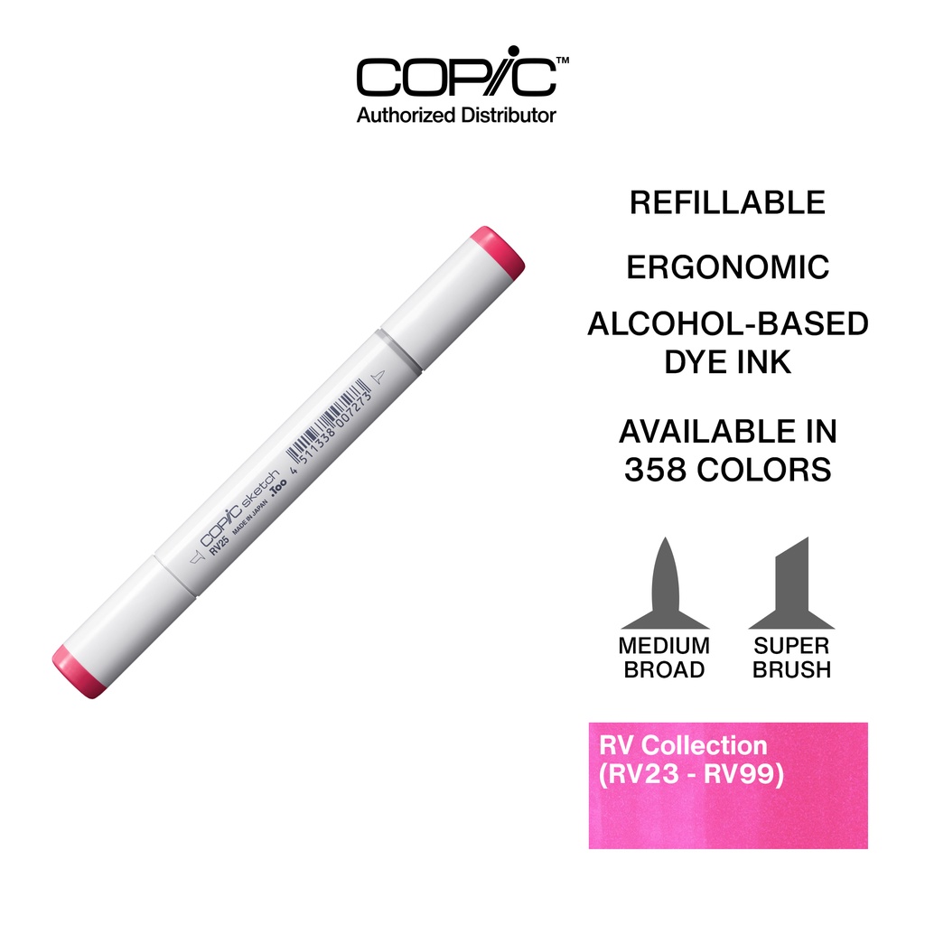 Copic Sketch Marker RV (Red Violet) Collection B (RV23-RV99) | Shopee ...