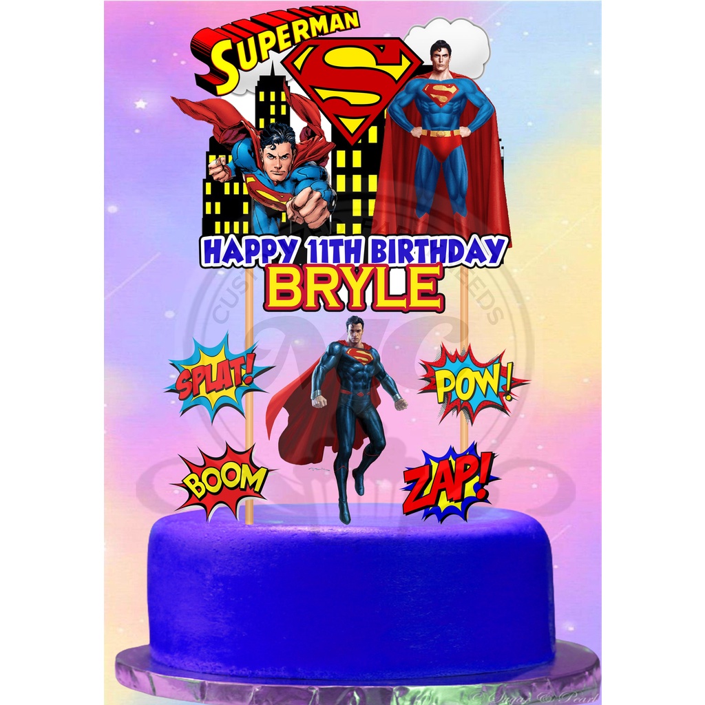 SUPERMAN THEME CAKE TOPPER (D4) | Shopee Philippines