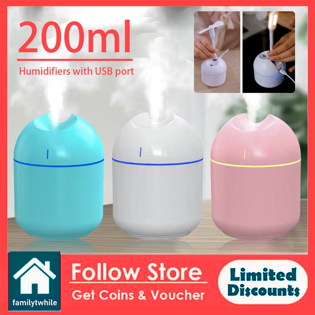 Portable USB Mini Humidifier Small Sprayer Office Air Purifier LED ...