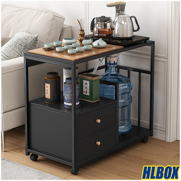 Movable coffee table with Wheels coffee table Sofa Side Cabinet Small ...