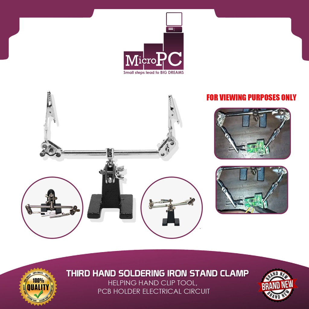 THIRD HAND SOLDERING IRON STAND CLAMP, HELPING HAND CLIP TOOL, PCB ...