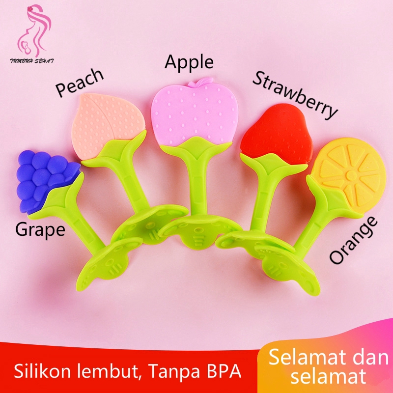 Baby Silicone Teether Fruit Shape Infant Biting Teether Molar Stick NS ...