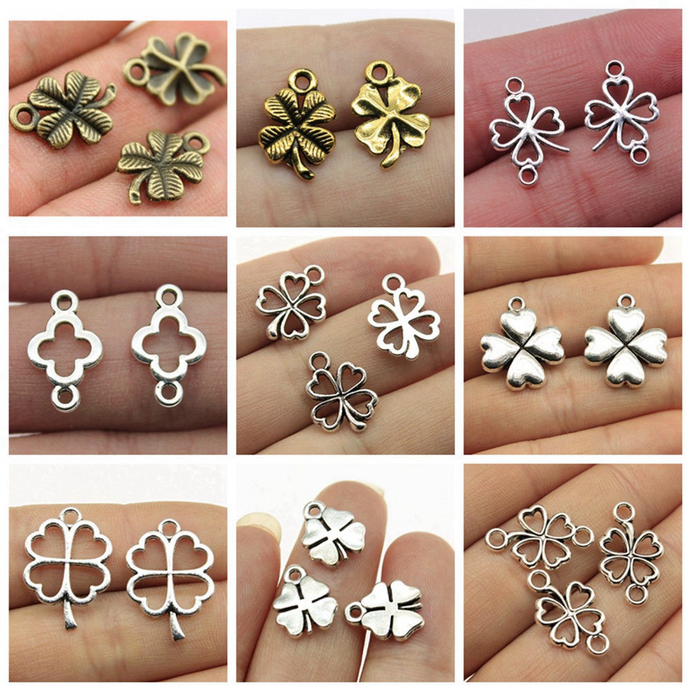Four Leaf Clover Charms For Jewelry Making Handmade Diy. | Shopee ...