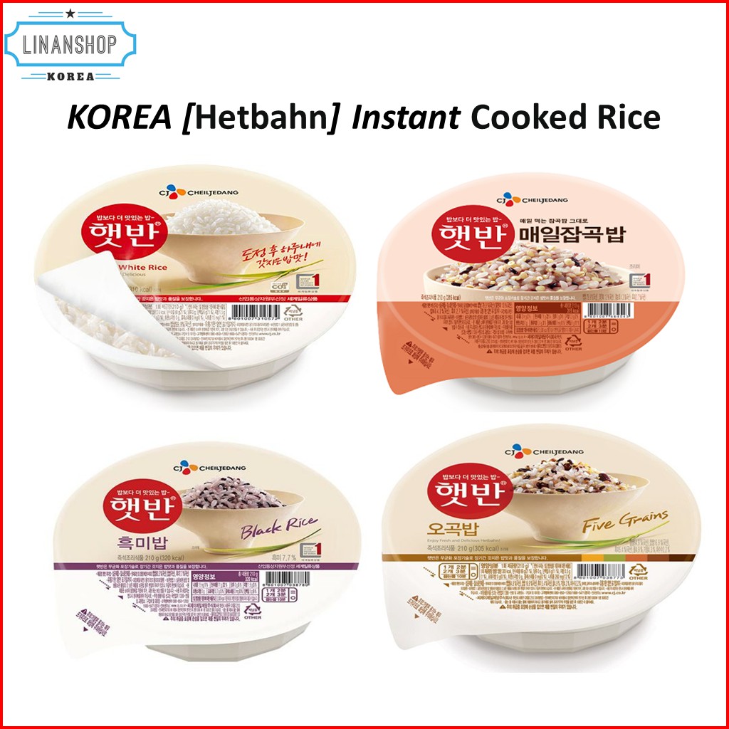 [CJ HATBAN] Instant Cooked Rice | Korean Rice | White rice, Mixed Grain ...