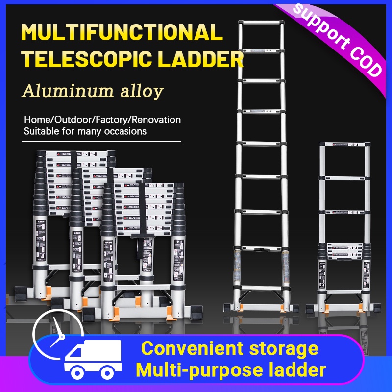Lifting straight ladder multifunctional telescopic ladder home ladder ...