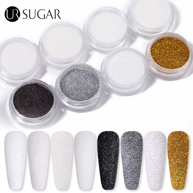 UR SUGAR Gradient Nail Powder Glitter Shining Dust Gold Silver Chrome ...