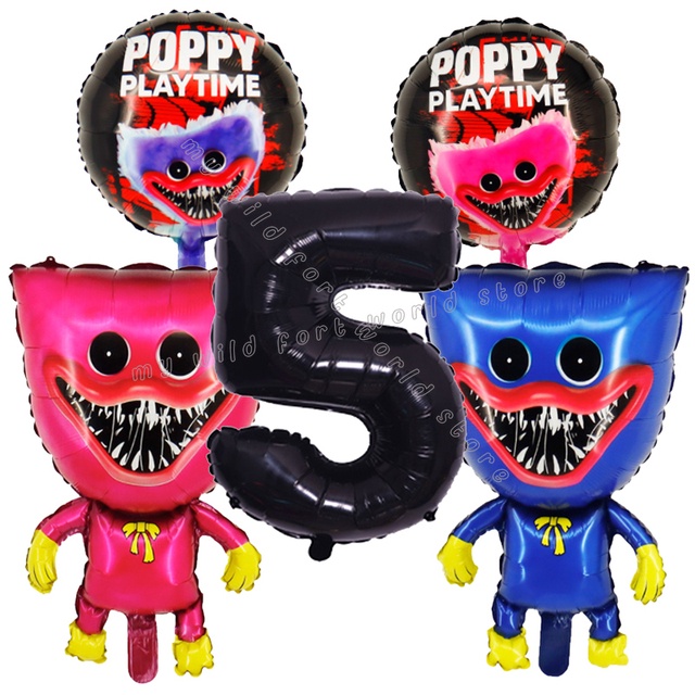 Huggy Wuggy Baby Shower Birthday Ballons Poppy Playtime Party Number ...
