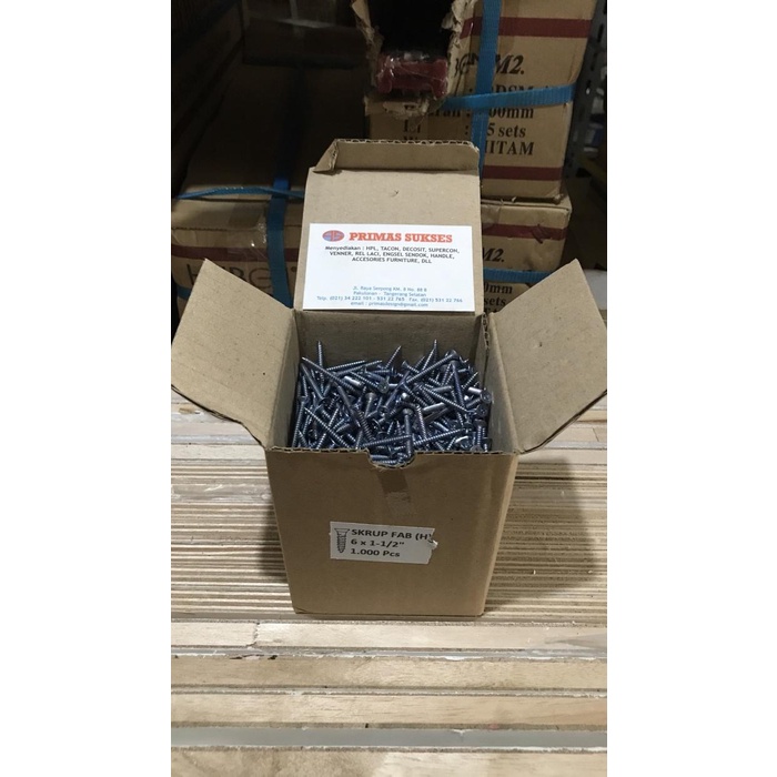 KAYU (1000Pcs) 6 X 4 Cm Fab Taping Screws Bolts Wood Screws 1 Box ...