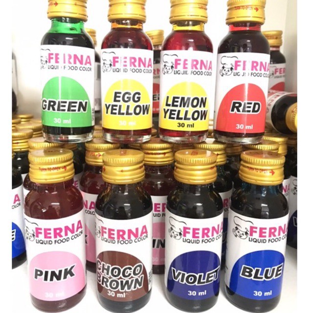 30 ml Ferna Liquid Food Color Red | Violet | Pink | Green | Blue ...