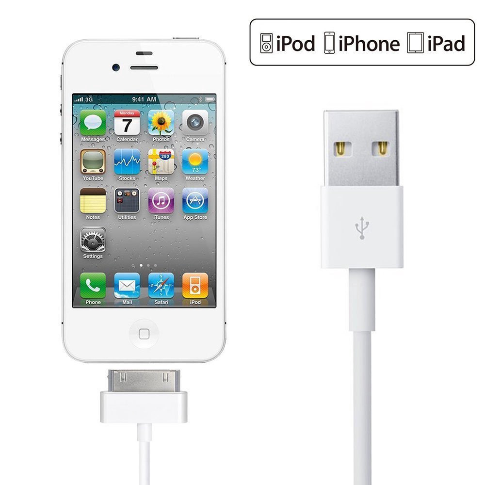 For Iphone 4 4s Ipod Nano Ipad 2 3 Iphone 4 S 30 Pin 1m Cord Usb ...