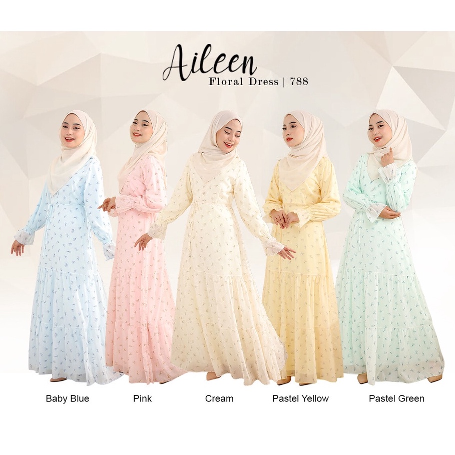 Flowy Dress Pastel Color AILEEN Flower | Shopee Philippines