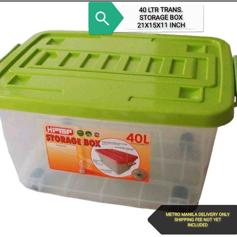 40 liter storage box hitop transparent box with wheels (for other ...