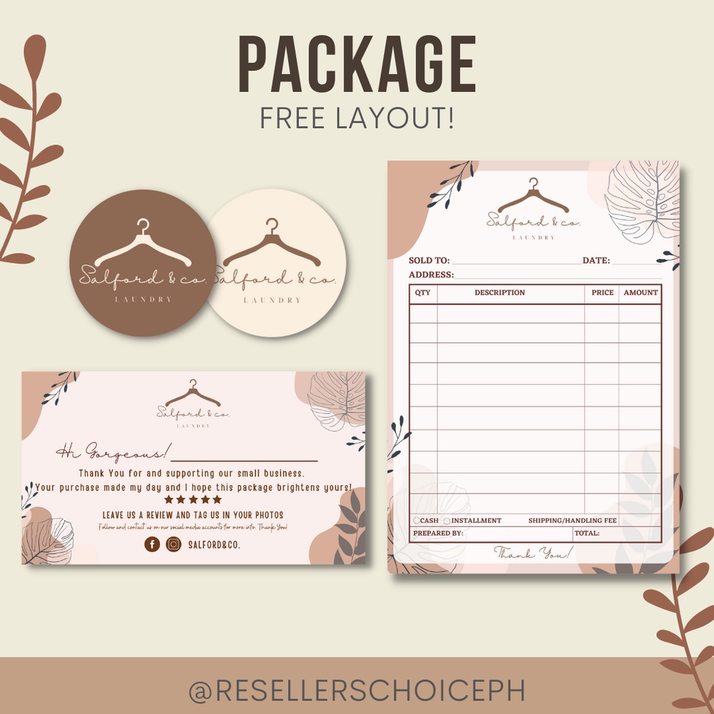 RECEIPT/STICKER LOGO & THANK YOU CARDS [FREE LAYOUT ] | Shopee Philippines