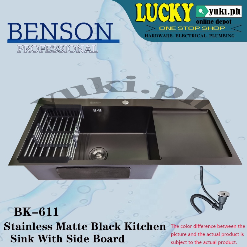 BK-611 BENSON STAINLESS MATTE BLACK BOARD KITCHEN SINK 100CM*45CM*23C ...