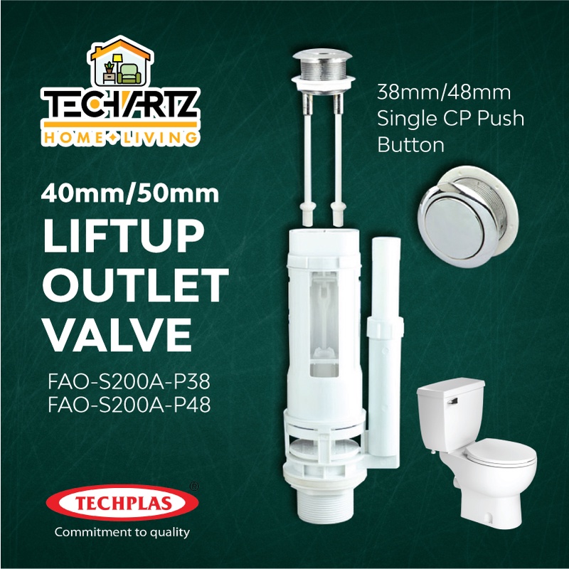 Techartz Techplas 40/50mm Liftup Outlet Valve Cymph Tank Out Valve S200A | Shopee Philippines
