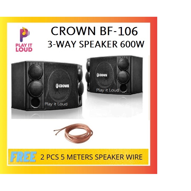 CROWN BF106 KARAOKE SPEAKER SYSTEM (1PAIR) | Shopee Philippines