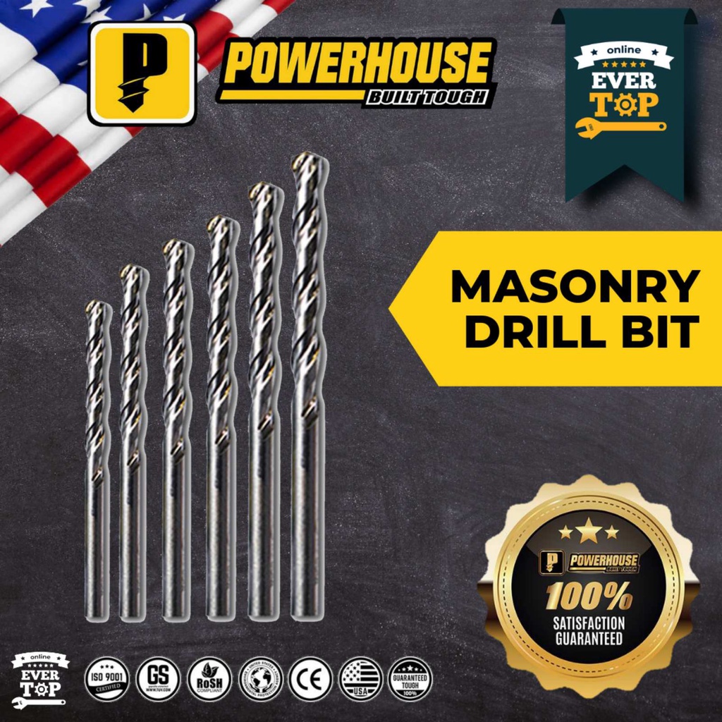 5/8" | 3/4" | 7/8" | 1" | POWERHOUSE MASONRY CONCRETE DRILL BIT | SOLD ...