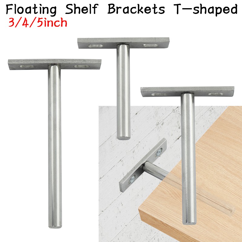 1pcs Shelf Brackets 3/4/5 inch T-shaped Invisible Wall-mounted Shelf ...