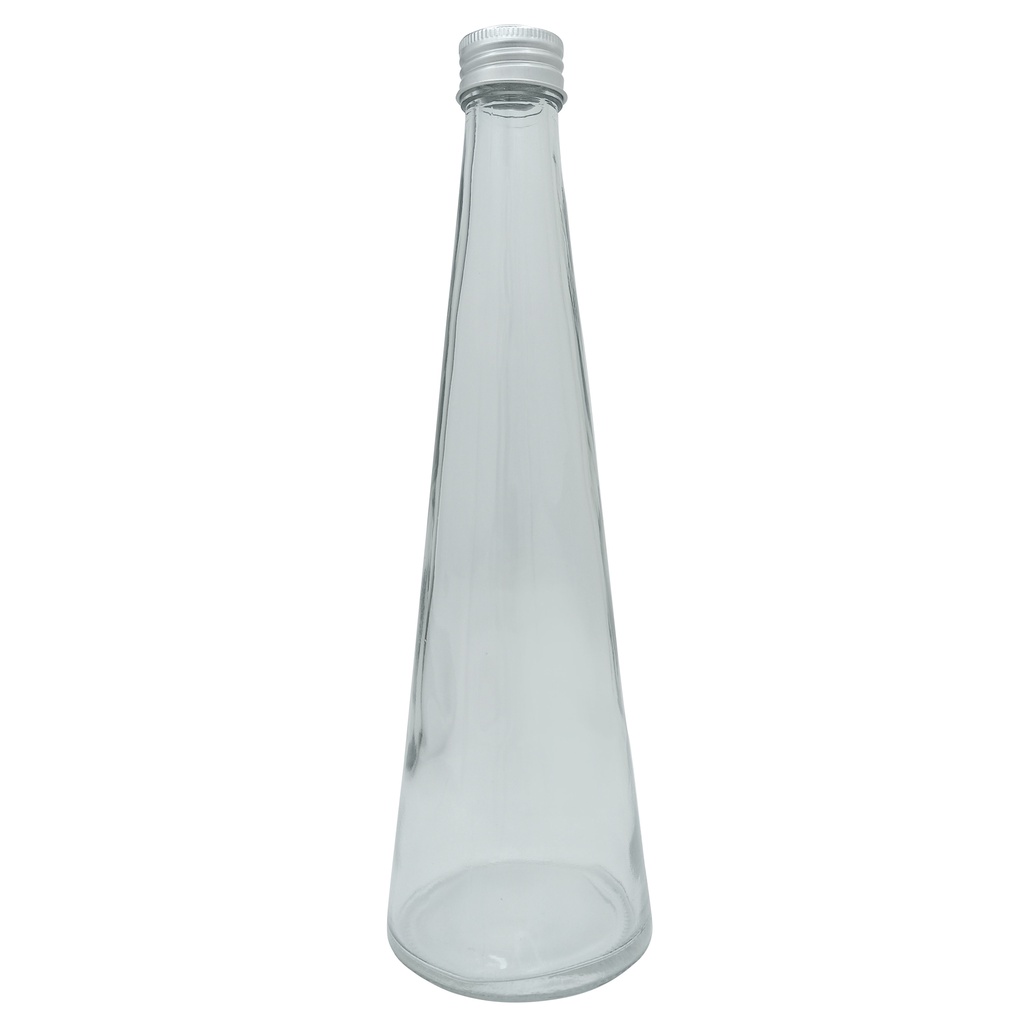 Glasspak 330ML Froasted Glass Taper Beverage Bottle with Silver Lid ...