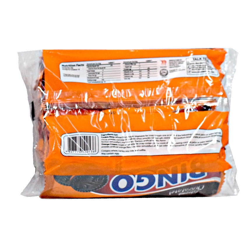 Bingo Cookie Sandwich Orange Filled Choco 10 Packs 28g | Shopee Philippines