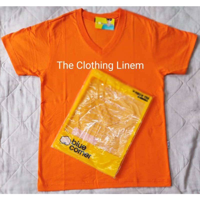 Blue Corner V-NECK Tshirt for Adults - Orange (Tangerine) | Shopee ...