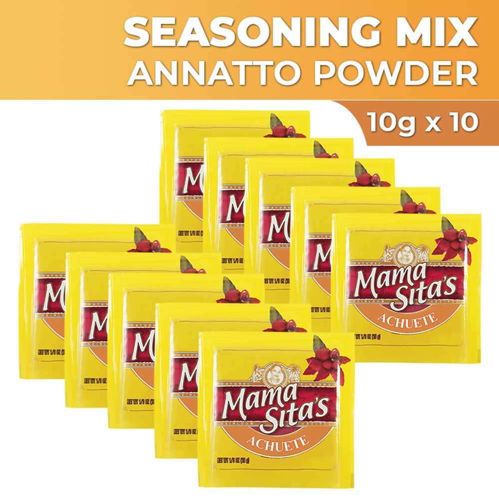 Mama Sita's Seasoning Mix All Natural Achuete Annatto Powder 10g X 10 ...