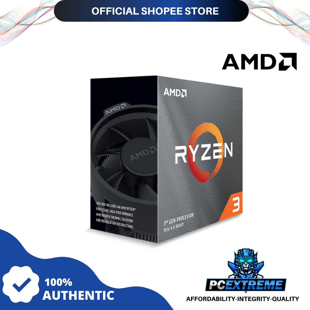 AMD Ryzen 3 3100 Socket Am4 3.6Ghz with Wraith Stealth Cooler Processor ...
