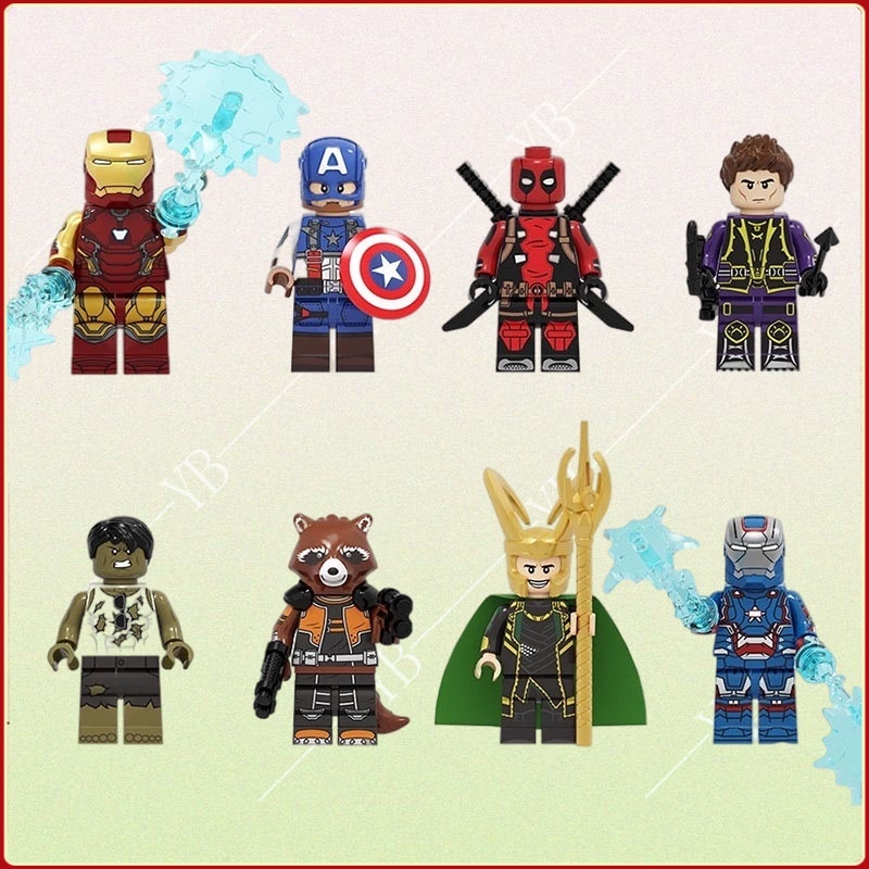 Building Block Toys Superhero Building Blocks Minifigure Iron Man Hulk ...