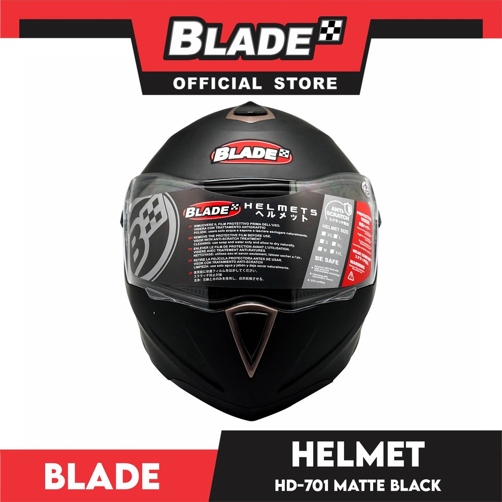 Blade Helmet Modular Full Face HD-701 Matte Black | Shopee Philippines