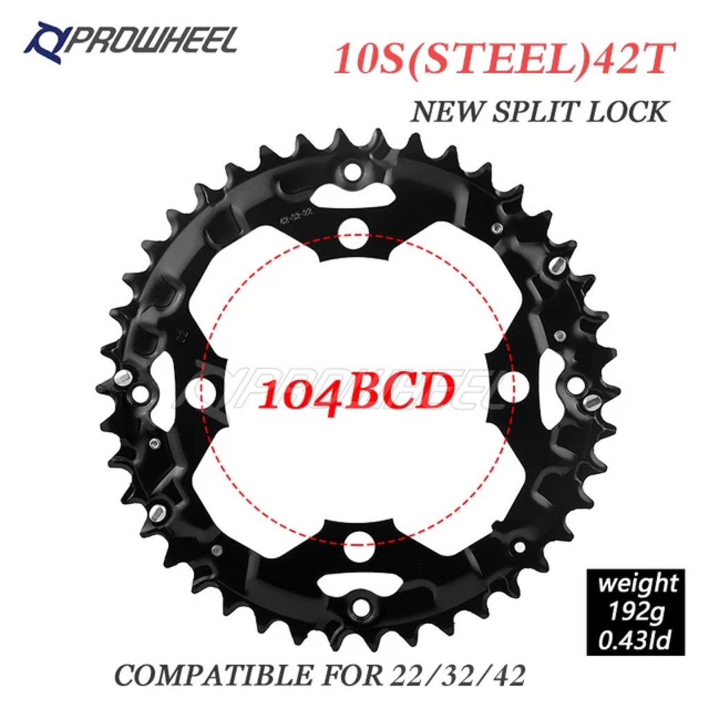 PROWHEEL Round Chainring 64/96/104BCD Mountain Bike Chainwheel 22T 24T ...