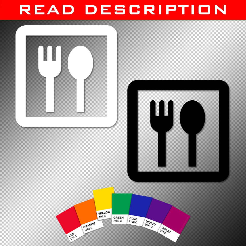 Stickers | 2x Dining Spoon Fork | Decals | Icon | Symbol | Vinyl ...