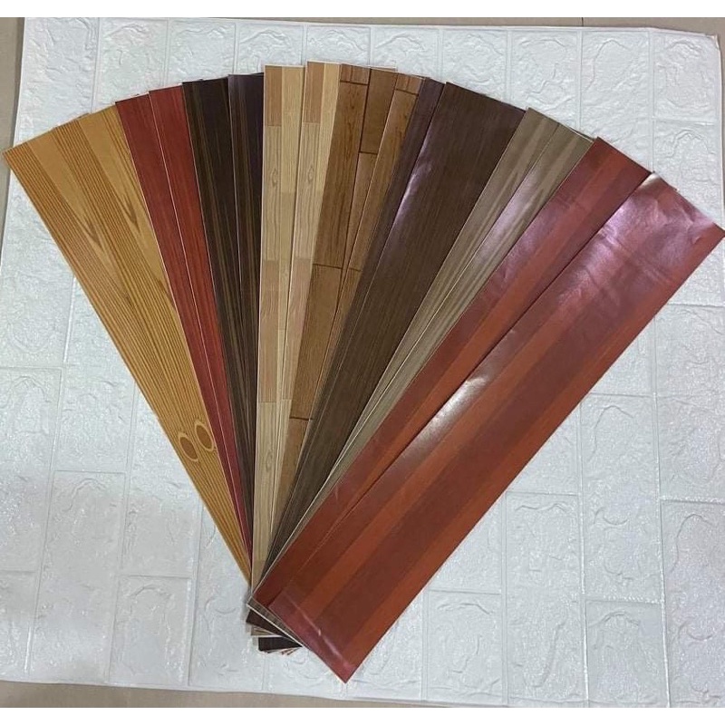 Pvc wood design waterproof Self adhesive boarder stickers | Shopee ...