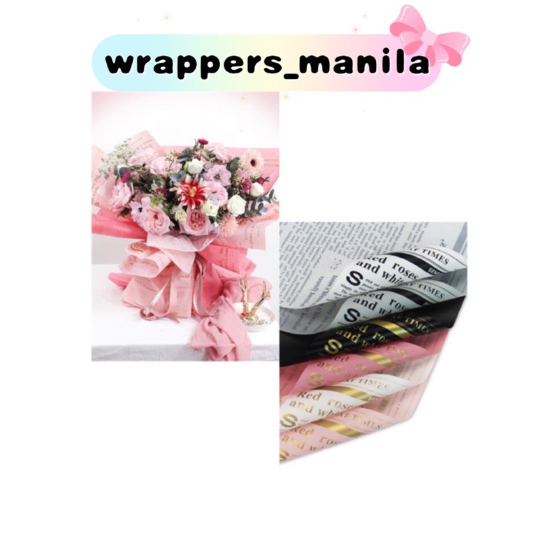 20pcs in 1 Pack Newspaper Design Wrapper Bouquet Wrapping Material ...