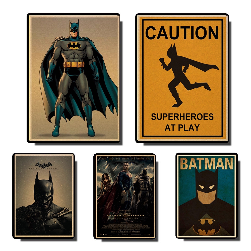 Batman Super Hero Posters Home Wall Decoration Kraft Paper poster ...