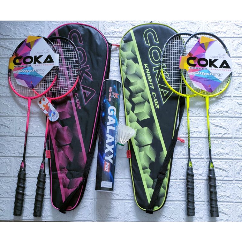 2 Badminton Rackets COKA Free With 2 Badminton | Shopee Philippines
