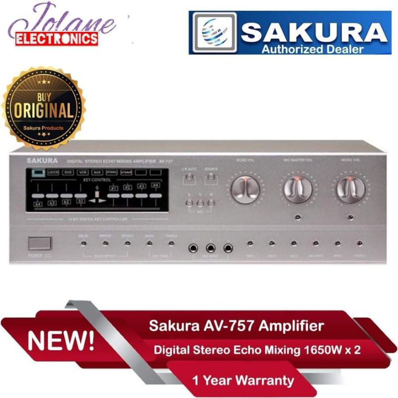SAKURA AV-757 DIGITAL KARAOKE MIXING AMPLIFIER 1650watts X 2 Original | Shopee Philippines