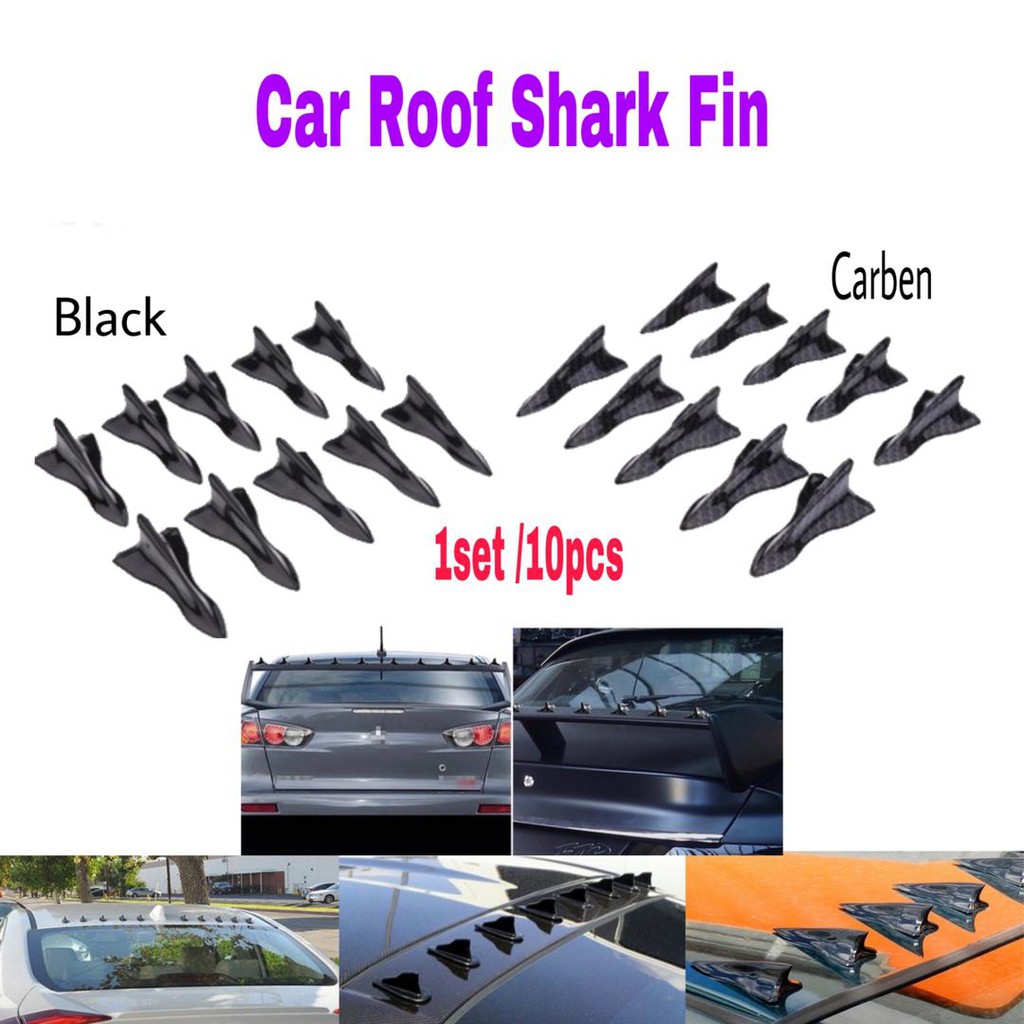 10 PCS Universal Car Roof Spoiler Bumper Shark Fin Vortex Generator Car ...
