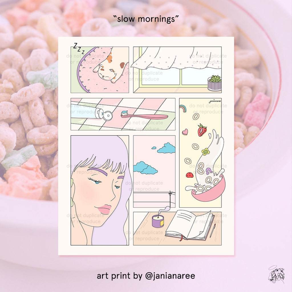 Slow Mornings Art Print (Tags: deco bujo aesthetic original poster ...