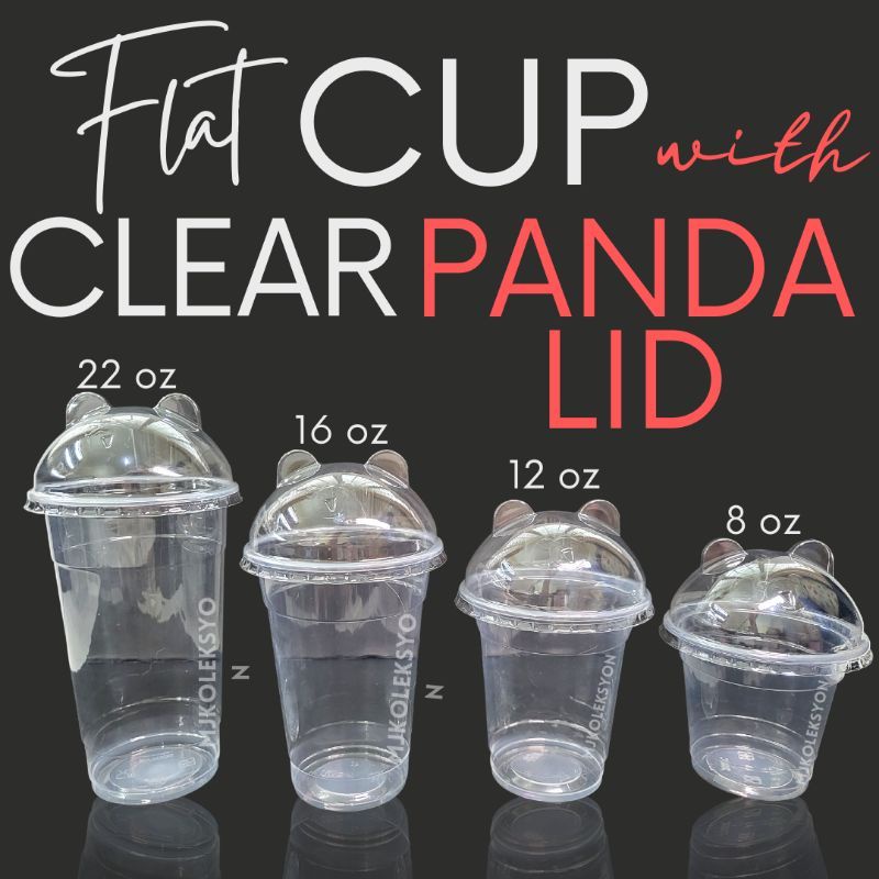 50pcs Plastic Cup with PANDA Lid Set best for Milktea Frappe | Shopee ...