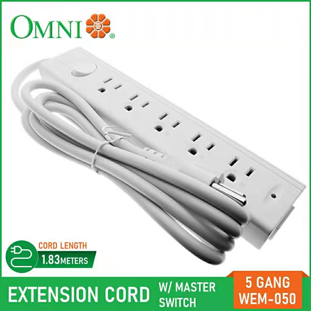 Omni Extension Cord Set w/ Magnet & Switch 5 Gang - WEM-050 -PK ...