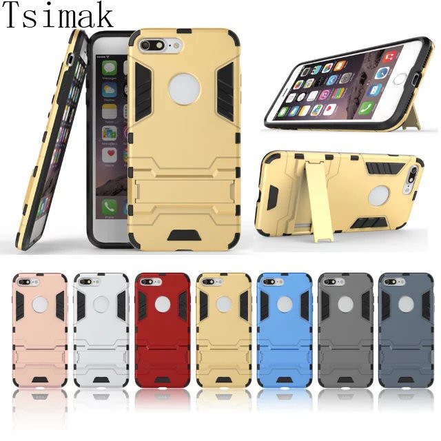 Shockproof Cover For iPhone 7 8 Plus 5 5s SE 6 6s Plus Phone Case Silicone Armor Holder Back ...