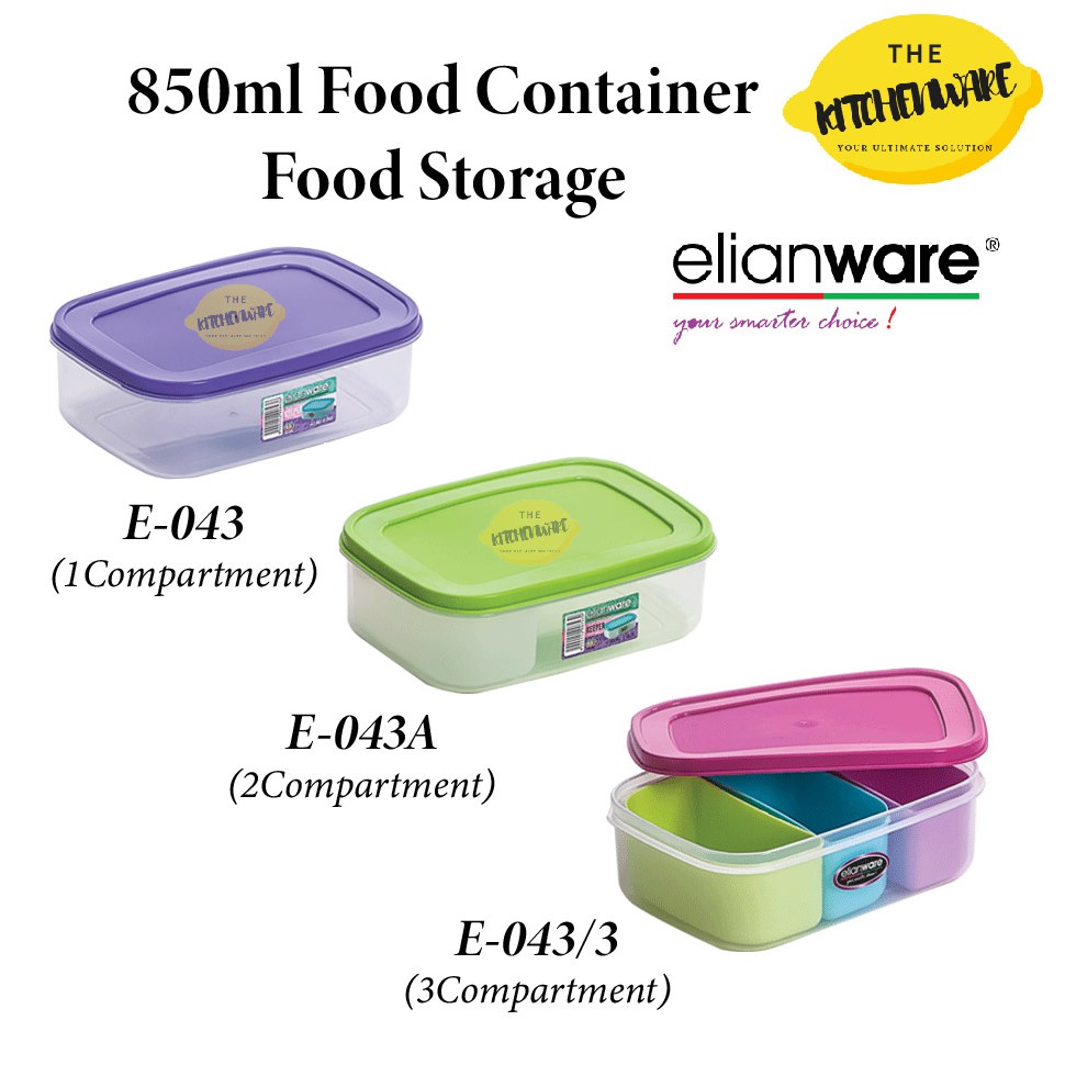 Elianware 850ml Rectangle Food Storage/ Tupperware/ Food Keeper/Food ...