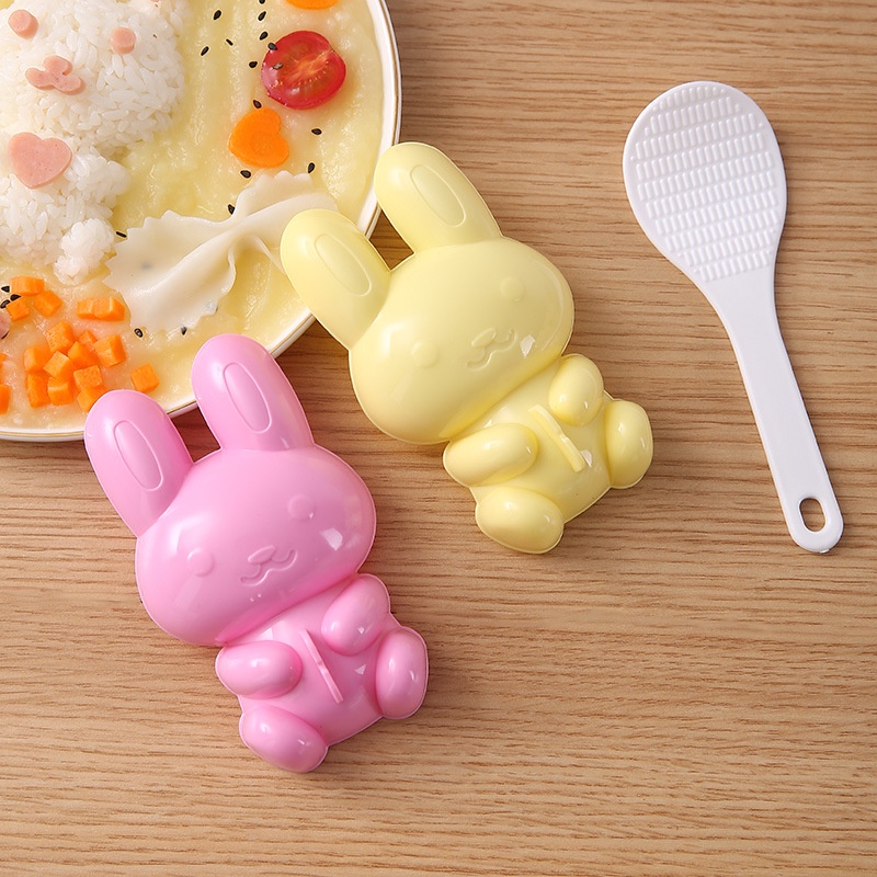 DIY Pink Cartoon Rabbit Rice Ball Maker Sushi Bento Mold 3D Cute ...