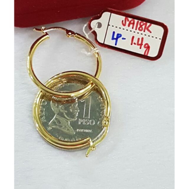 18K Saudi gold Loop earrings | Shopee Philippines