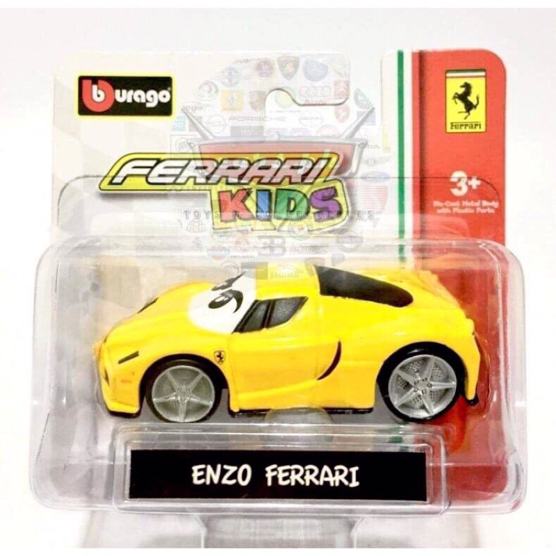 Bburago Ferrari Kids Die-Cast Cars Tooned Enzo Ferrari (Yellow ...
