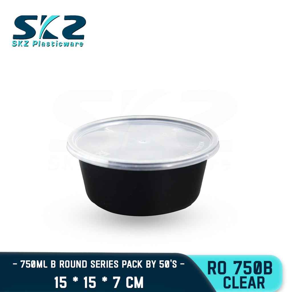 SKZ BLACK CONTAINER ROUND SERIES 50PCS R0750B 750ml ENVIRONMENTAL ...