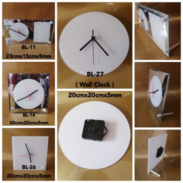 Sublimation Glass Photo Clock For Heat Press Printing | Shopee Philippines